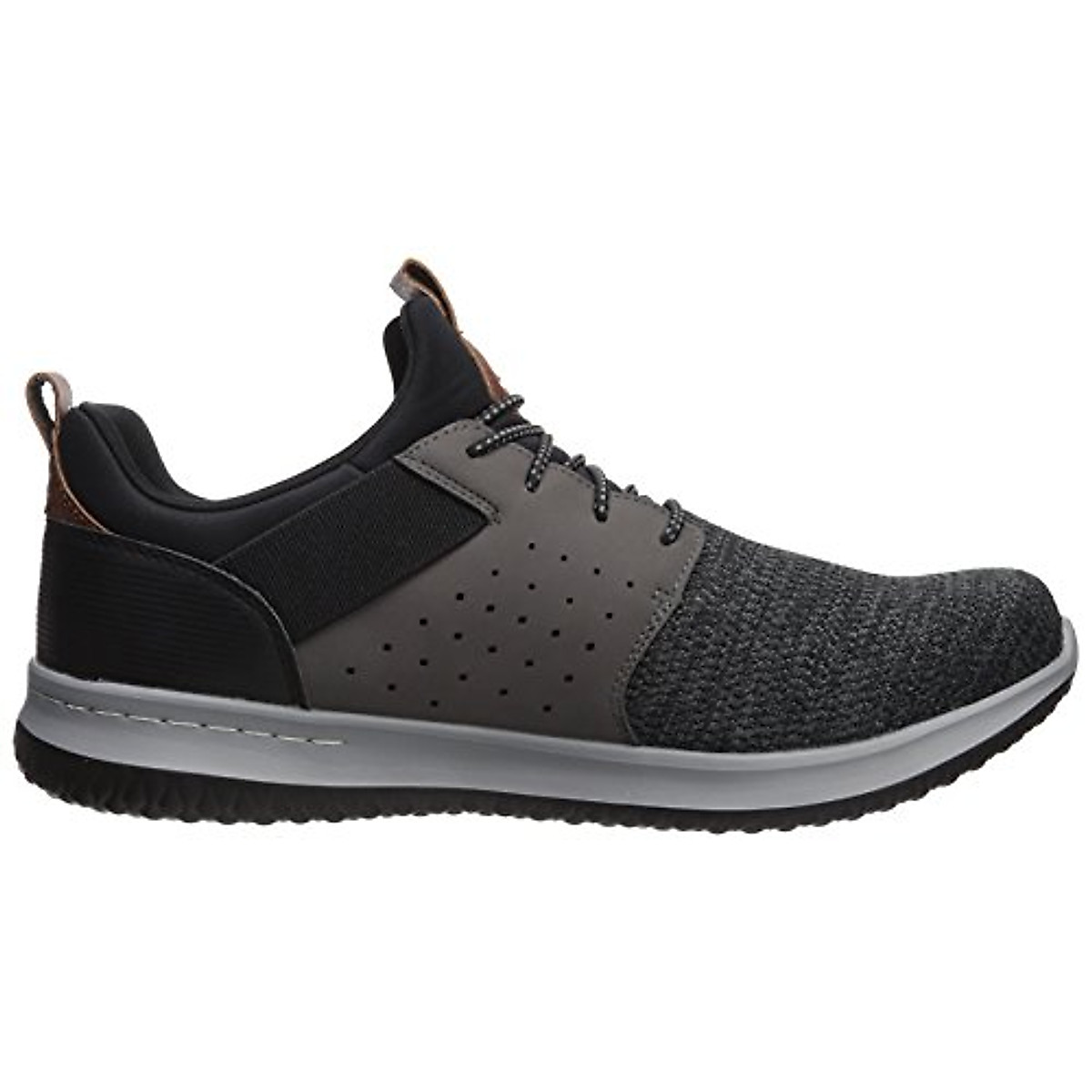 Skechers Men's Classic Fit-Delson-Camden Sneaker, Black/Grey, 11.5 Wide US