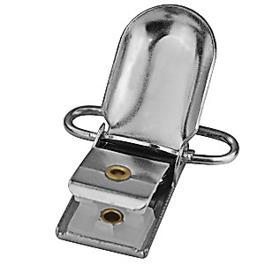 25pcs 1" Pacifier Suspender Clips, Marrywindix Pacifier Clips for Making Pacifier Holders Bib Clips Toy Holder Silver