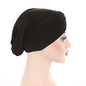 Fxhixiy Hijab Chemo Cancer Beanies Turbans Hats Cap Twisted Hair Cover Headwrap Turban Headwear for Women (Gray)