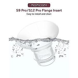 Momcozy Flange Insert 19mm Compatible with Momcozy S9 Pro/S12 Pro. Original S9 Pro/S12 Pro Breast Pump Replacement Accessories, 1PC (19mm)
