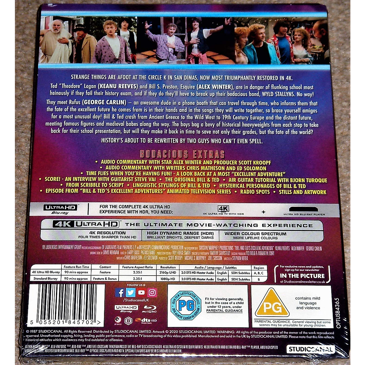 FALUBS Audio Broadcast BILL AND TED`s EXCELLENT ADVENTURE 4K UHD LIMITED EDITION STEELBOOK/IMPORT/INCLUDES BLU RAY…