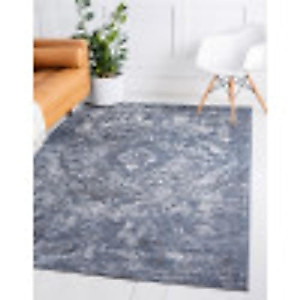 Unique Loom Portland Collection Area Rug - Astoria (5' 3" x 8' Rectangle, Blue/ Ivory)