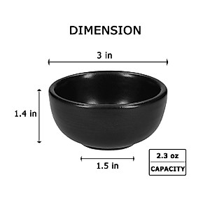 MAKOLO Ceramic Soy Sauce Dish Small Dipping Bowls, 3 in, Set of 4 (Pastel Red)