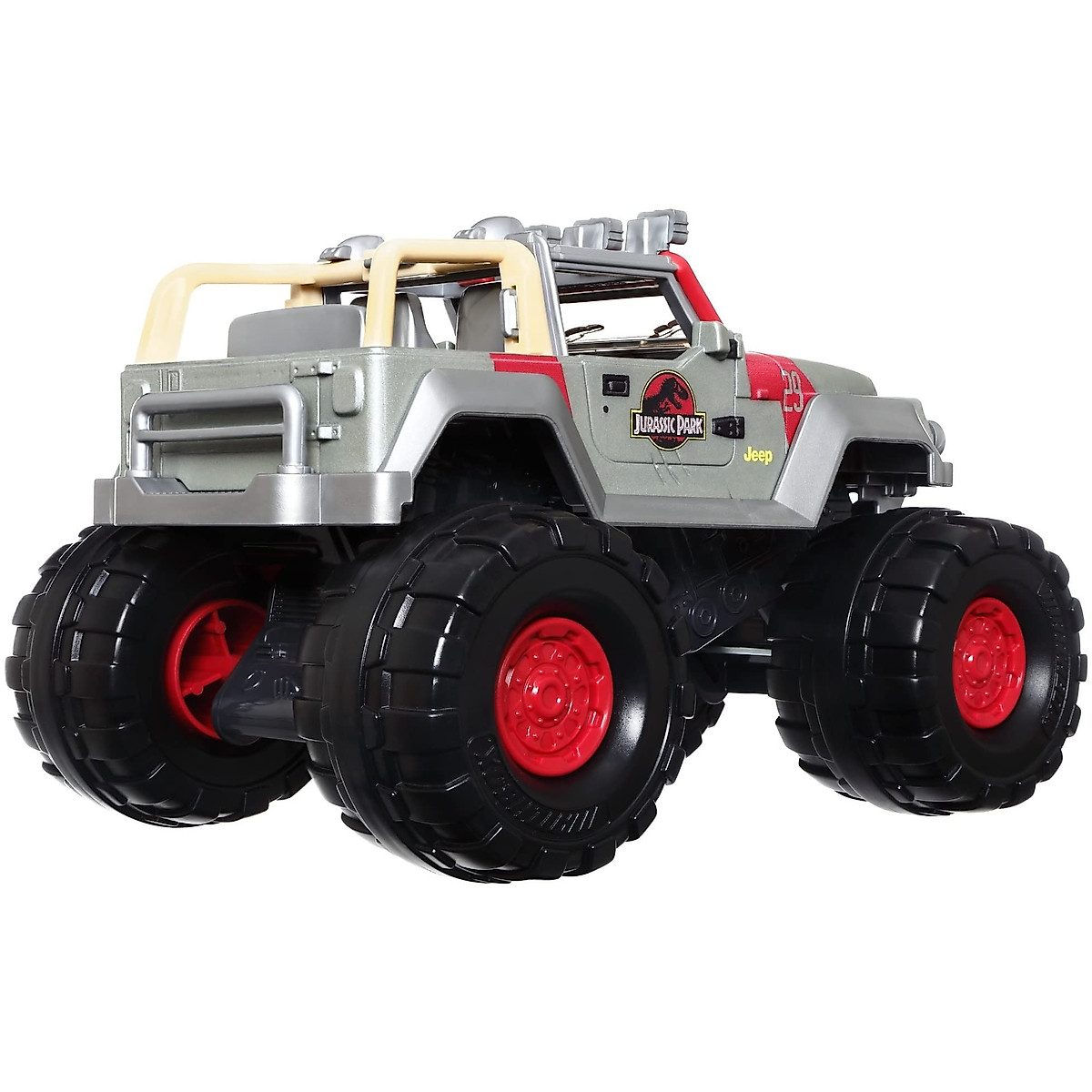 Matchbox Jurassic World Dominion Jeep Wrangler 124-Scale Truck with Large Wheels, Toy Gift and Car Collectible for Dinosaur Fans