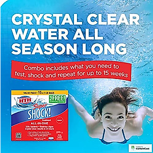 HTH 52123 Super Shock Treatment Swimming Pool Chlorine Cleaner, 1 lb (Pack of 15)