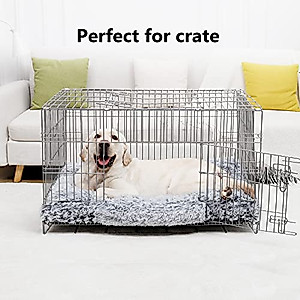 Vonabem Dog Bed Crate Pad, Deluxe Plush Anti-Slip Pet Beds, Washable Dog Crate Mat for Large Medium Small Dogs Breeds, Fulffy Kennel Pad 36 inch