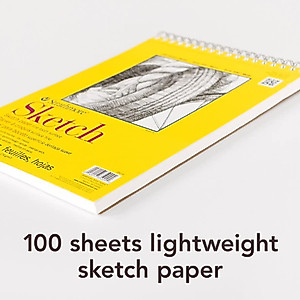 Strathmore 300 Series Sketch Paper Pad, Top Wire Bound, 11x14 inches, 100 Sheets (50lb/74g) - Artist Sketchbook for Adults and Students - Graphite, Charcoal, Pencil, Colored Pencil