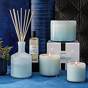 LAFCO New York Classic Candle, Marine - 6.5 oz - 50-Hour Burn Time - Reusable, Hand Blown Glass Vessel - Made in The USA