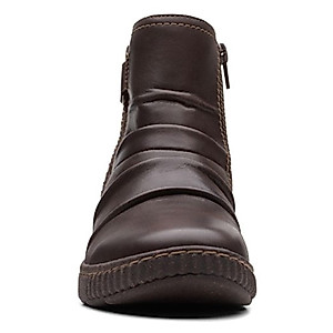 Clarks Women's Caroline Orchid Ankle Boot, Dark Brown, 9