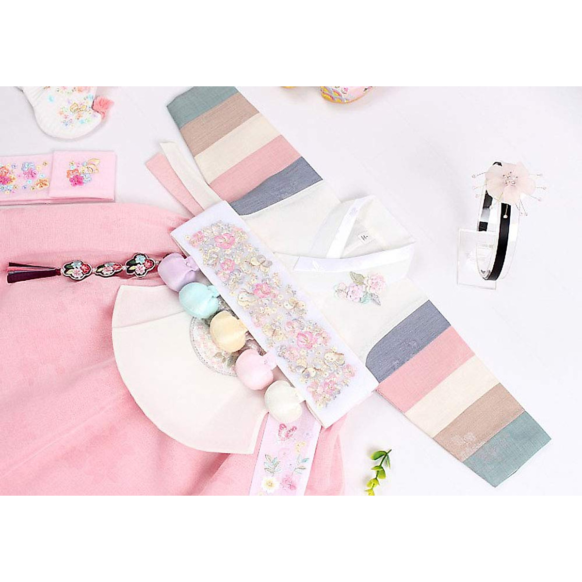 Beautiful Hanbok Dress First Birthday Korean Clothing Baby Girl Dol Party Adorable Dolbok Pastel Peach