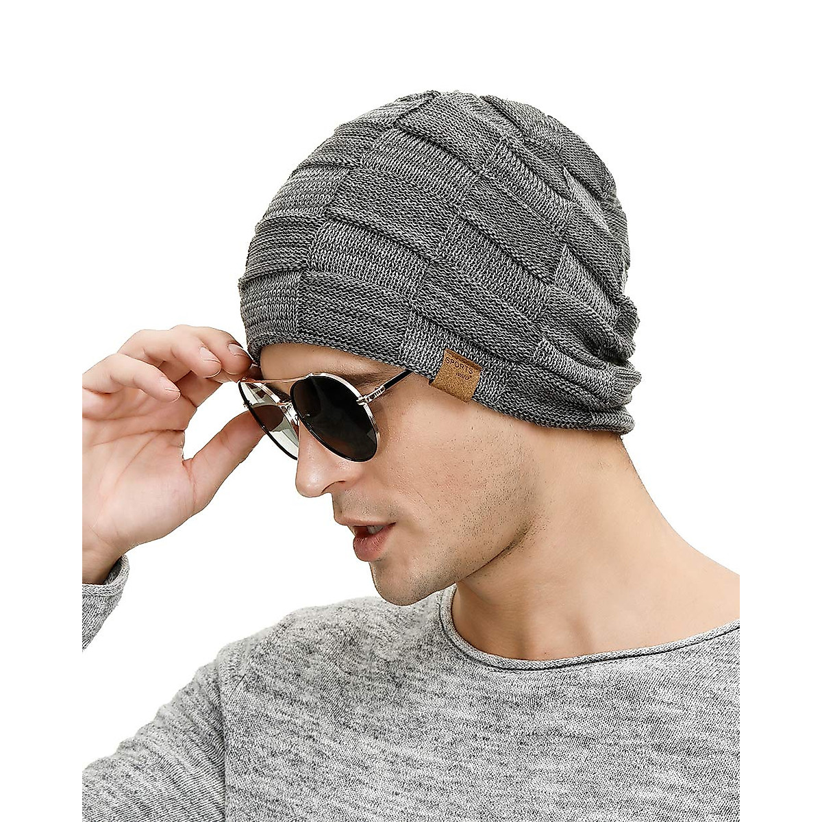 Vgogfly Slouchy Beanie for Men Winter Hats for Guys Cool Beanies Mens Lined Knit Warm Thick Skully Stocking Binie Hat