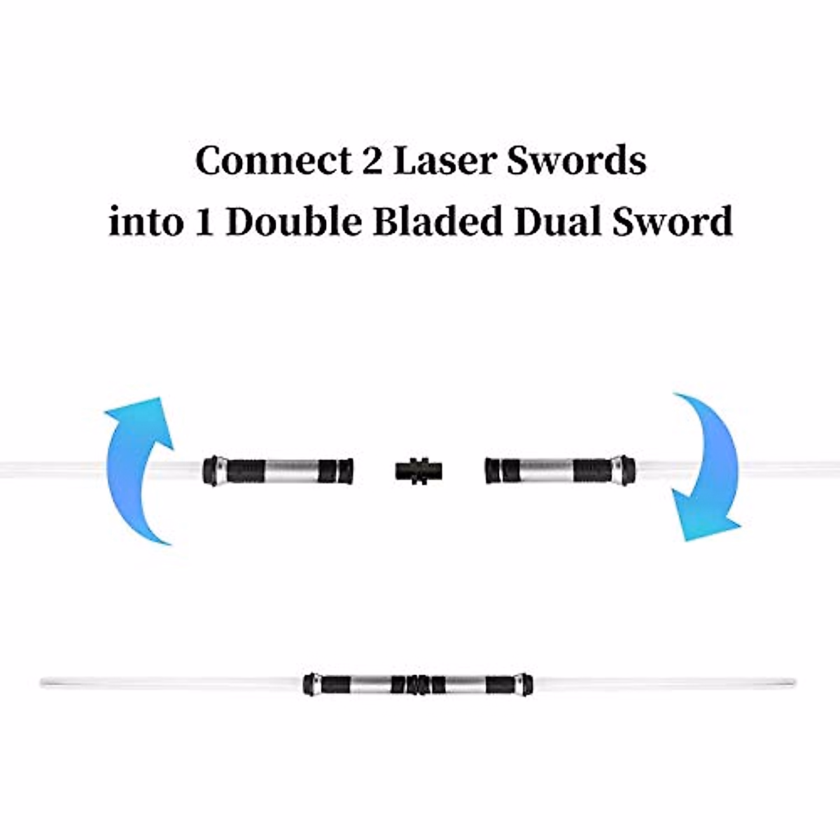 Beyondtrade 2-in-1 Lightsabers for Kids Anti-Breaking LED Light up Sword FX Dual Saber with Sound (Motion Sensitive) for Galaxy War Fighters Halloween Costume Accessories Xmas Presents