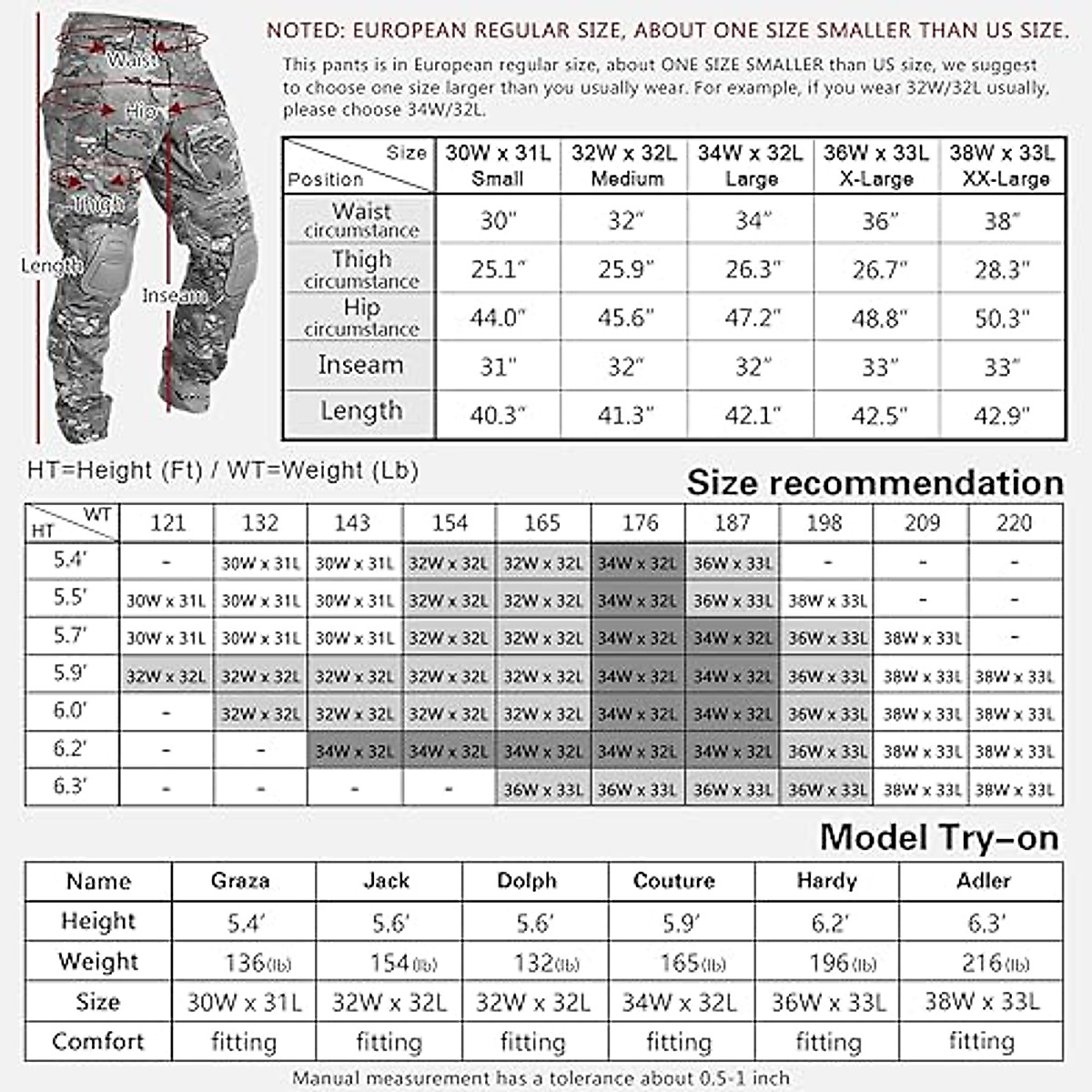 IDOGEAR Men's G3 Combat Pants with Knee Pads Multi Camouflage Trousers Airsoft Hunting Paintball Tactical Outdoor Pants (Multi-camo,34W x 32L)