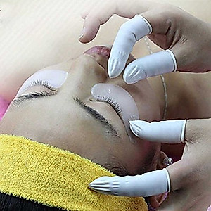 Disposable Latex Finger Cots Rubber, 140g(Approx 205PCS) Fingertips Protective Finger Art Latex Tissue Finger Cot (White)