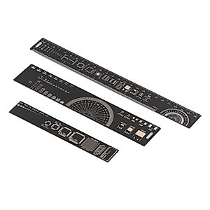 PCB Engineering Ruler, Scratch Free Accurate Spacing Clear Metric PCB Scale Ruler 3 Sizes for Electronic Engineers