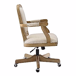 Linon Home Décor Harris Stripes Office Chair, White
