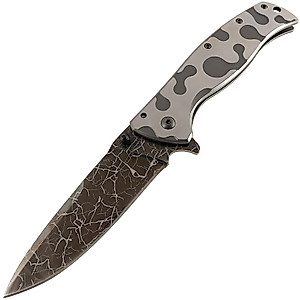 Grand Way Pocket Knife - Camo Folding Knifes for Outdoor Military Utility Tactical Survival - Flip EDC Self Defense Knofe - Best Knives for Camping Army Work Hiking -Cool Birthday Gifts for Men 01297