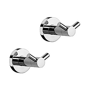 CRO DECOR 2 Pack Towel Hooks, Coat Clothes Hook SUS304 Stainless Steel Robe Hanger Heavy Duty Wall Hooks for Bathroom Kitchen Chrome Polished