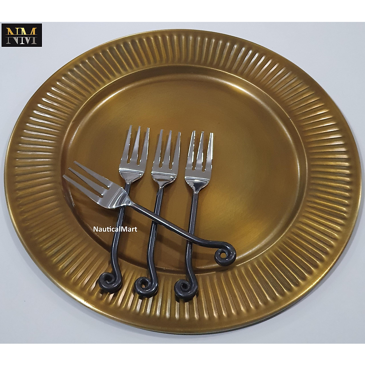 Treble Chef 7 1/2" Salad Fork (Set of Four) Medieval Twisted Dining Hall Eating/Feasting Utensils Set Functional Fork Cutlery For Family Dinner/Hotel/Restaurant Eating Set For Carrying