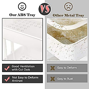 QiMH 3 Tier Rolling Storage Cart Heavy Duty Mobile Rolling Utility Cart with Handle Wheels Multifunction Large Storage Shelves Organizer