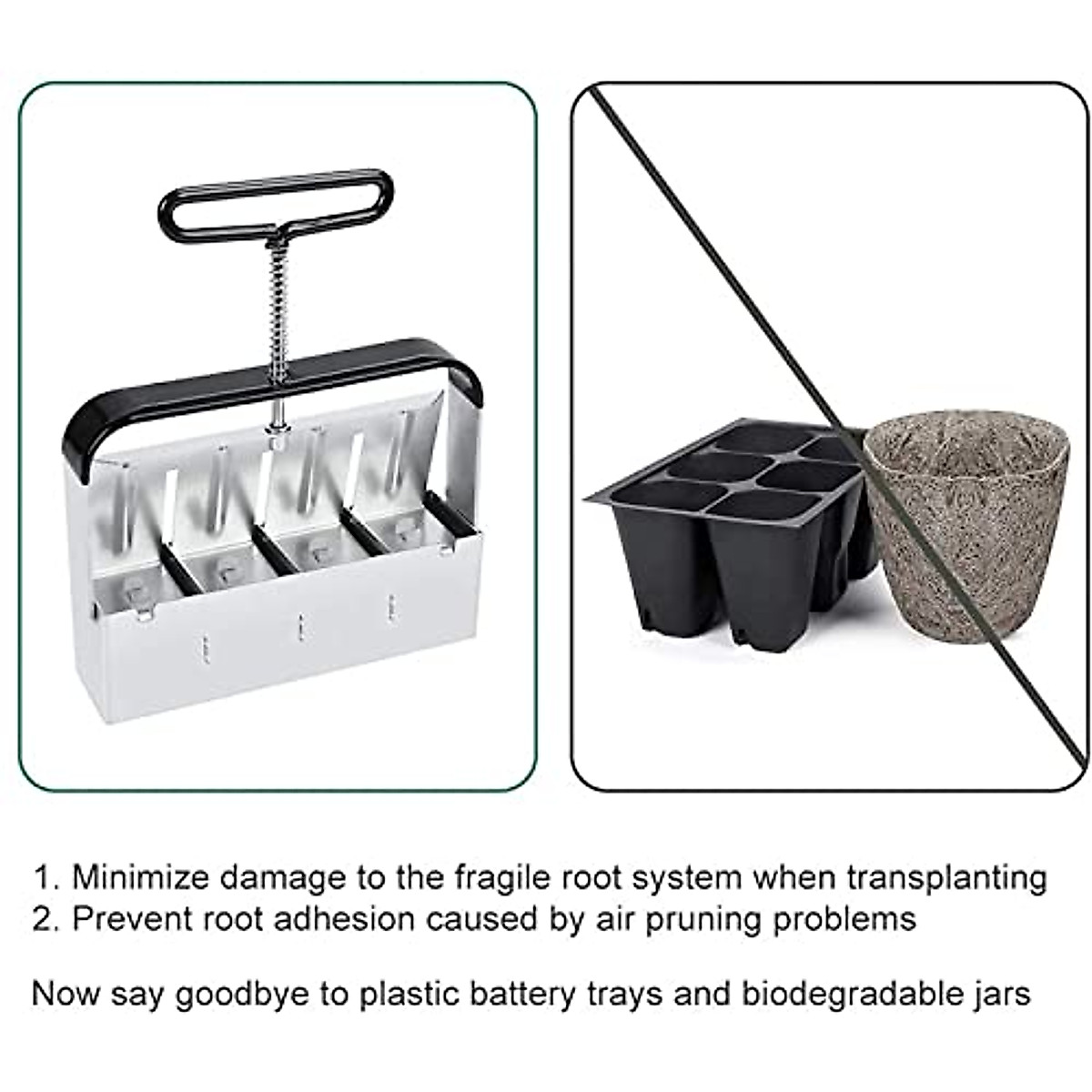 Manual Soil Block Maker Micro Soil Blocker Set 2 inch Soil Block Soil Blocking Tool for Seed Stater Tray (A)