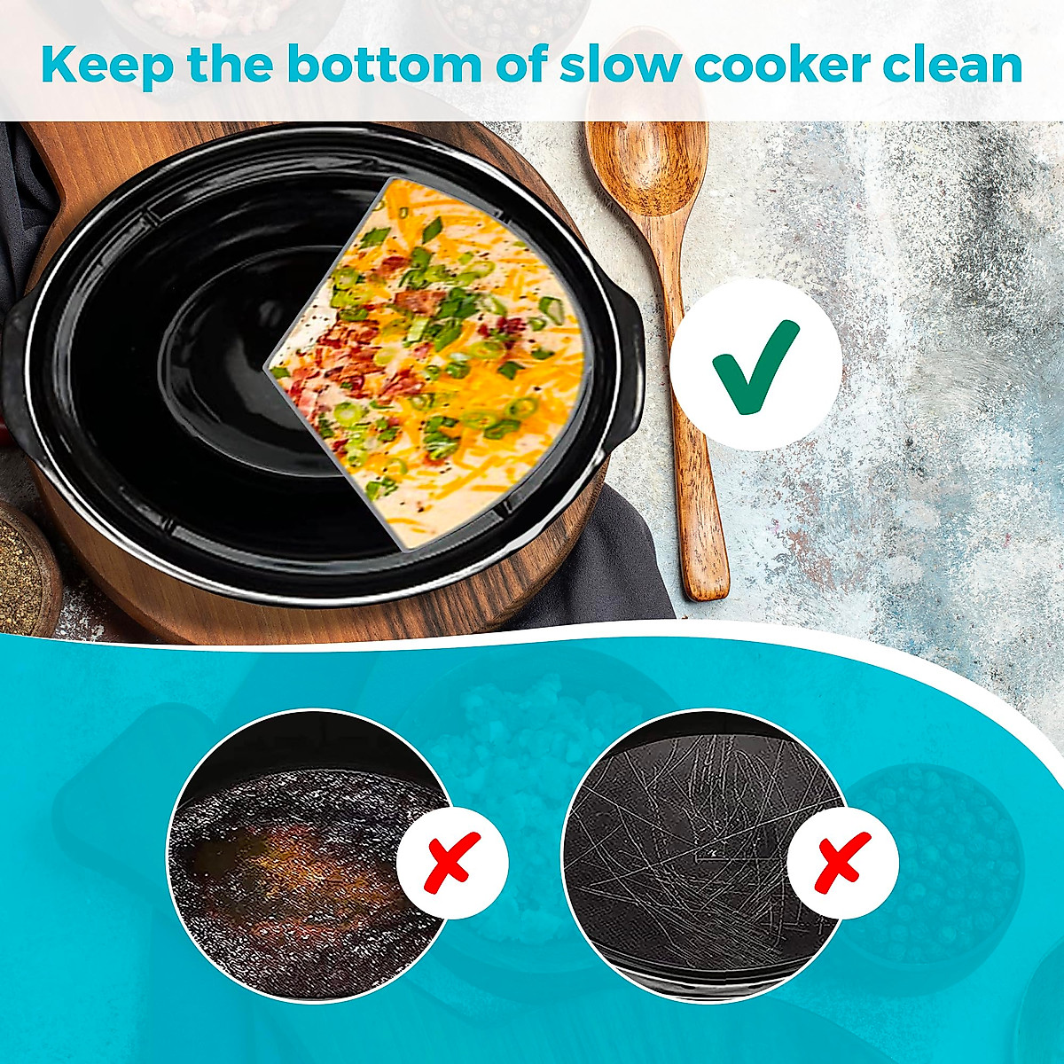 Gray Silicone Slow Cooker Liner Divider (8QT)