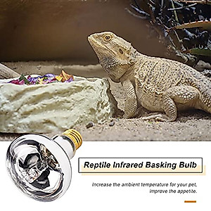 100W Reptile Heat Lamp Full Spectrum UVA Basking Spot Lamp Soft White Light Sun Lamp for Reptile and Amphibians,Tortoise Lizard,Bearded Dragon,Snake,2 Pack
