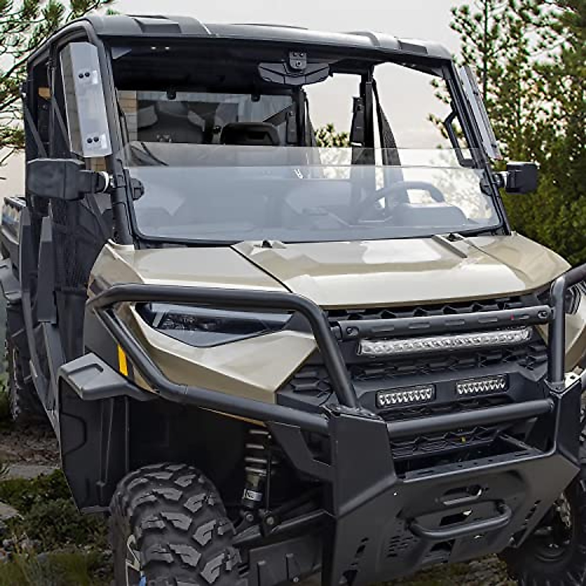 Clear Front Half Windshield for Ranger XP 1000, SAUTVS Lightly Dustproof Durable Poly Half Windscreen for Polaris Ranger XP 1000 / Crew/Diesel/XP 900 2017-2022 Accessories, Replace #2883301