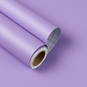 YENHOME Purple Peel and Stick Wallpaper Removable Purple Wallpaper for Bedroom Wall Paper Rolls Purple Contact Paper Peel and Stick for Cabinets Walls Drawer 17.7"x80" Matte Self Adhesive Wallpaper