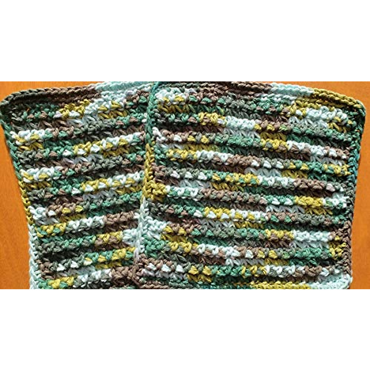 Handmade crochet washcloths, dishcloths, 100% cotton set of 2 * thick and dense* (Rickrack)