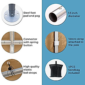 ASTEROUTDOOR 12x20 Feet Heavy Duty Carport with Removable Sidewalls & Doors Portable Garage Car Canopy Boat Shelter Tent for Party, Wedding, Garden Storage Shed 8 Legs, Beige