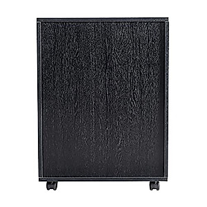 Knocbel Mobile Storage Cabinet with 5 Drawers, Home Office Rolling File Cabinet on Wheels, 19.2" L x 15.9" W x 26.3" H (Black)