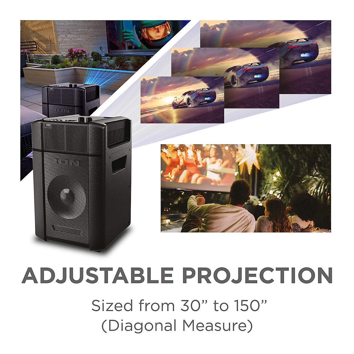 Ion Projector Deluxe Speaker Battery/AC Powered Indoor/Outdoor Projector