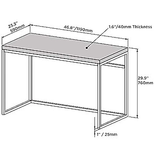 CENSI Natural Oak Writing Computer Desk, 47" Modern Industrial Wood and Metal Home Office Desk(Light Natural Wood)