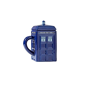 Doctor Who Tardis Mug | Official Ceramic Coffee Mug With Lid | 17 Oz.