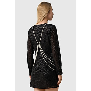 BABEYOND 1920s Pearl Body Chain for Evening Party Crystal Gatsby Imitation Pearl Body Chain for Flapper Costume