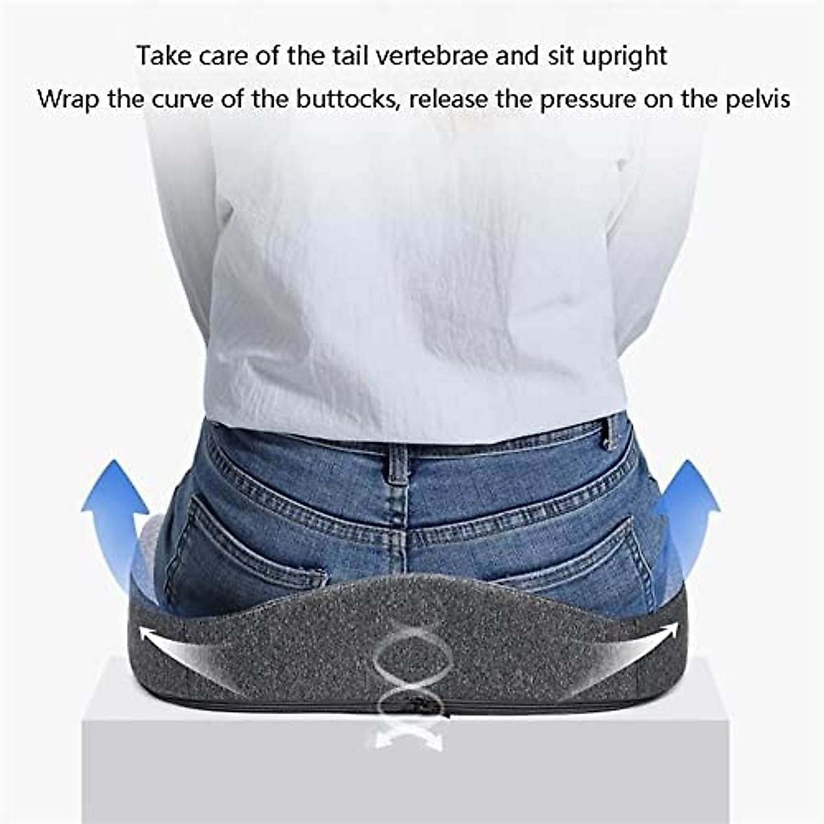 BUZZNN Memory Foam Seat Cushion for Office Chair - Office Chair Cushion, Car Seat Cushion, Ergonomic Design, Coccyx Cushion Pads for Tailbone Pain, Sciatica Relief Pillow (Color : Green)