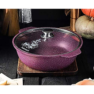 Cooking Pot Aluminum Dutch Oven Pot with Glass Lid 135.26 oz. (4 L) (mystery) Cookware Kitchen Pot