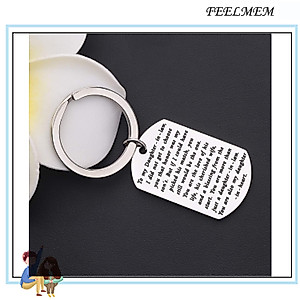 FEELMEM To My Daughter-In-law Keychain I Did Not Get To Choose You That Honor Was My Son's Wedding Jewelry Daughter in Law Gift(silver)