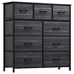 YITAHOME Dresser with 9 Drawers - Fabric Storage Tower, Hallway & Nursery - Sturdy Steel Frame, Wooden Top & Easy Pull Fabric Bins & Dresser with 4 Drawers - Fabric Storage Tower, Organizer Unit