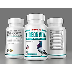 PIGEONVITA para Palomas 100Tabs Vitamins Minerals Aminoacids for Racing Pigeons Show Pigeons Rollers Hens Doves Vitaminas Minerales Aminoacidos
