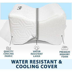 ComfiLife Knee Pillow for Side Sleepers – Firm Support Cooling Memory Foam Leg Pillow for Sleeping – Sciatica Pain Relief, Knee & Back Relief – Water Resistant Between Legs Pillow – Ergonomic Contour