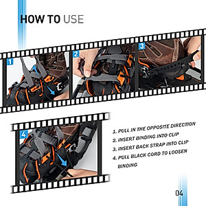 G2 30 Inches Light Weight Snowshoes for Women Men Youth, Set with Trekking Poles, Carrying Bag, Snow Baskets, Special EVA Padded One-Pull Binding, Heel Lift, Toe Box, Orange