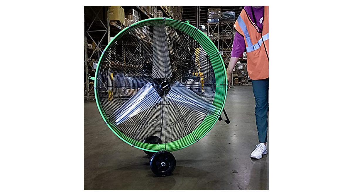 OEMTOOLS 42-inch Industrial Barrel Fan with Wheels - Powerful Cooling