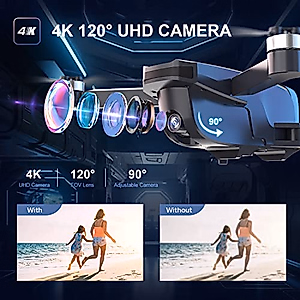 TENSSENX Foldable GPS Drone with 4K UHD Camera for Adults, TSRC Q5 Quadcopter with Brushless Motor, Auto Return, Follow Me, Circle Fly, Waypoint Fly, Beginner Mode, Headless Mode, 52 Mins Long Flight