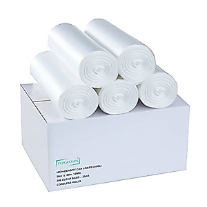 TYPLASTICS 55 Gallon Clear Trash Can Liners - 36" x 60" - HD Garbage Bags - Case of 200