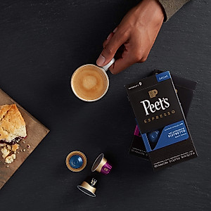 Peet's Coffee Espresso Capsules Decaffeinato Ristretto Intensity 9, Single Cup Coffee Pods, Compatible With Nespresso Original Brewers, 10Count