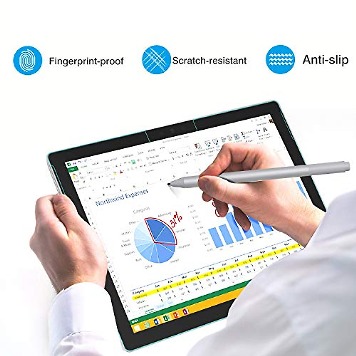 TiMOVO 2-Pack Feel-Paper Screen Protector for Microsoft Surface Pro 11/10 13 Inch 2024 / Surface Pro 9 / Surface Pro 8 / Surface Pro X, Anti-Glare Anti-Scratch PET Film, Surface Pen Support - Matte