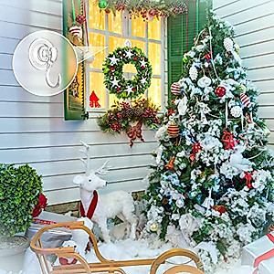 VIS'V Suction Cup Hooks, Small Clear Heavy Duty Vacuum Suction Hooks with Wipes Removable Window Glass Door Suction Hangers Reusable Suction Cup Holders for Kitchen Bathroom Shower Wreath - 6 Pcs