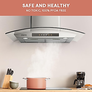 CIARRA Nonstick Dutch Oven with Lid, 6.2 QT Ceramic Dutch Oven with Dual Handles, Non Toxic, PTFE & PFOA Free, Oven Safe & Compatible with All Stovetops, Orange